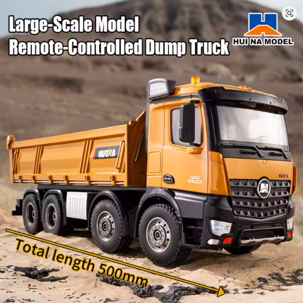 Huina 1536 1:14 Alloy RC Dump Truck – 12CH Large 8-Wheel Heavy ...