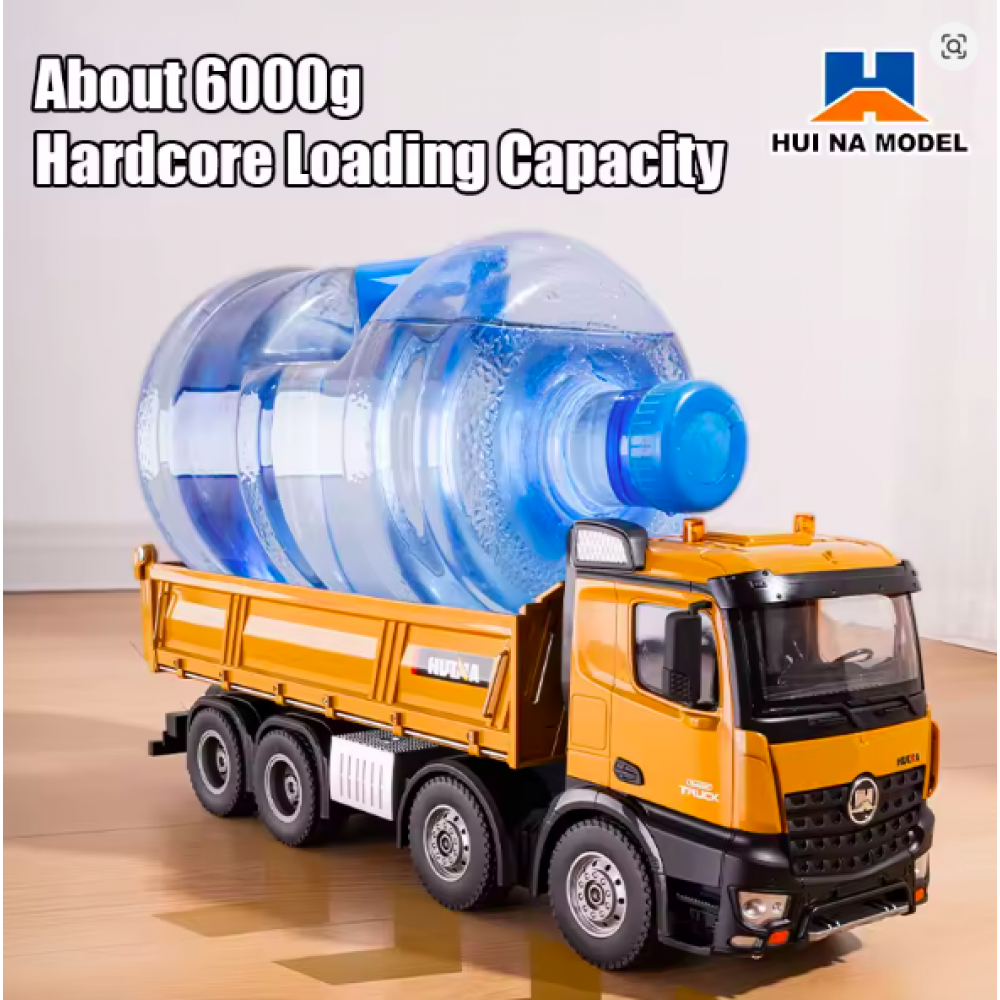 Huina 1536 1:14 Alloy RC Dump Truck – 12CH Large 8-Wheel Heavy ...