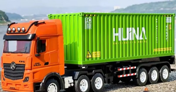 HUINA 1317 Rc Truck 1/18 9Ch Alloy Remote Control Container Cars Trucks ...