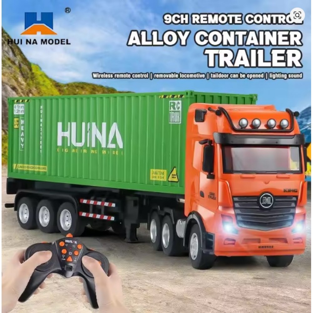 HUINA 1317 Rc Truck 1/18 9Ch Alloy Remote Control Container Cars Trucks ...