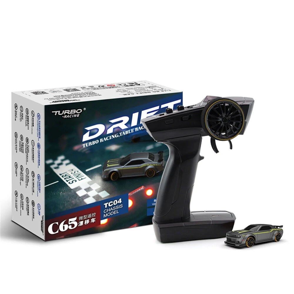 TURBO RACING 1:76 Scale Drift RC Car with Gyro Mini Full Proportional ...