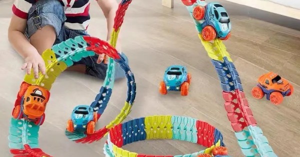 Diy Track With Led Light Race Car Flexible Railway Toys Kit Car ...